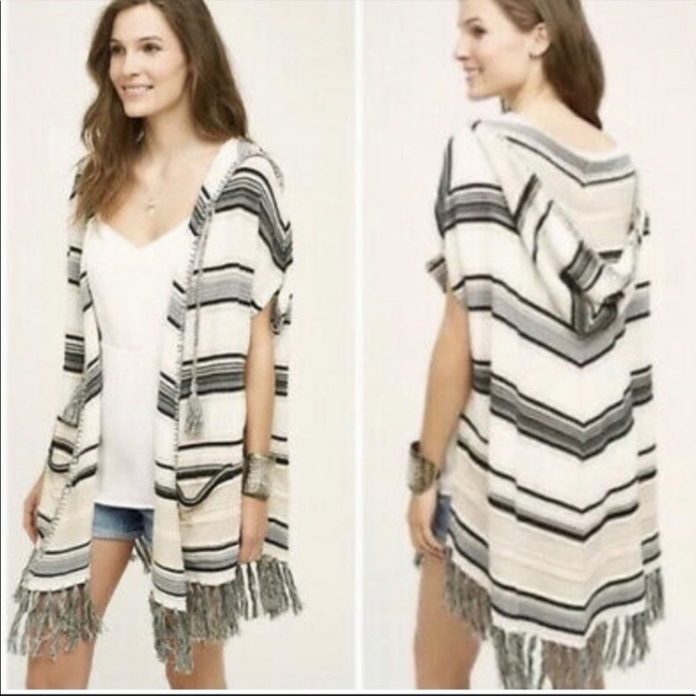 Anthropologie Moth Calexico Hooded Poncho Xs/S - Gem